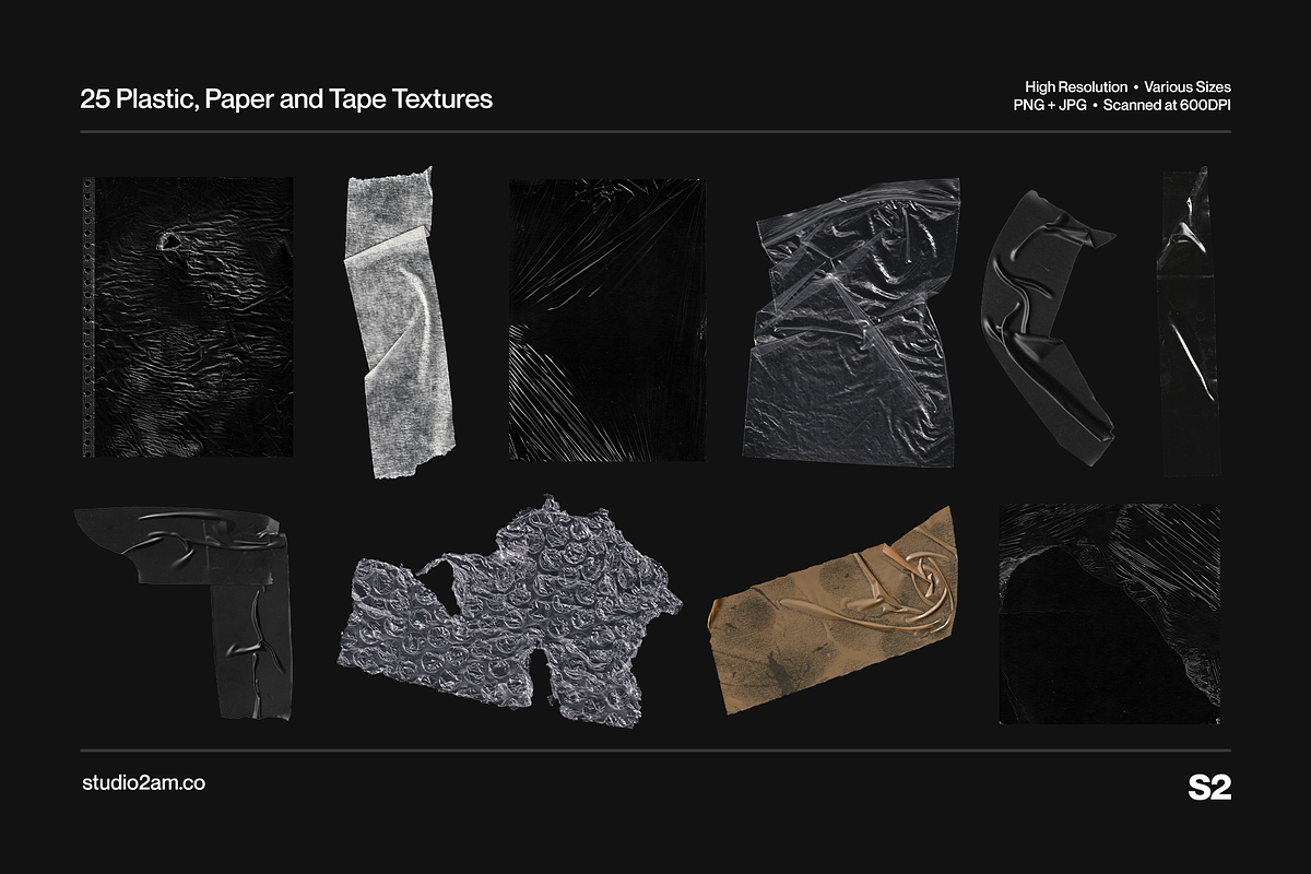 25 Paper, Plastic and Tape Textures, a Texture Graphic by Studio 2am