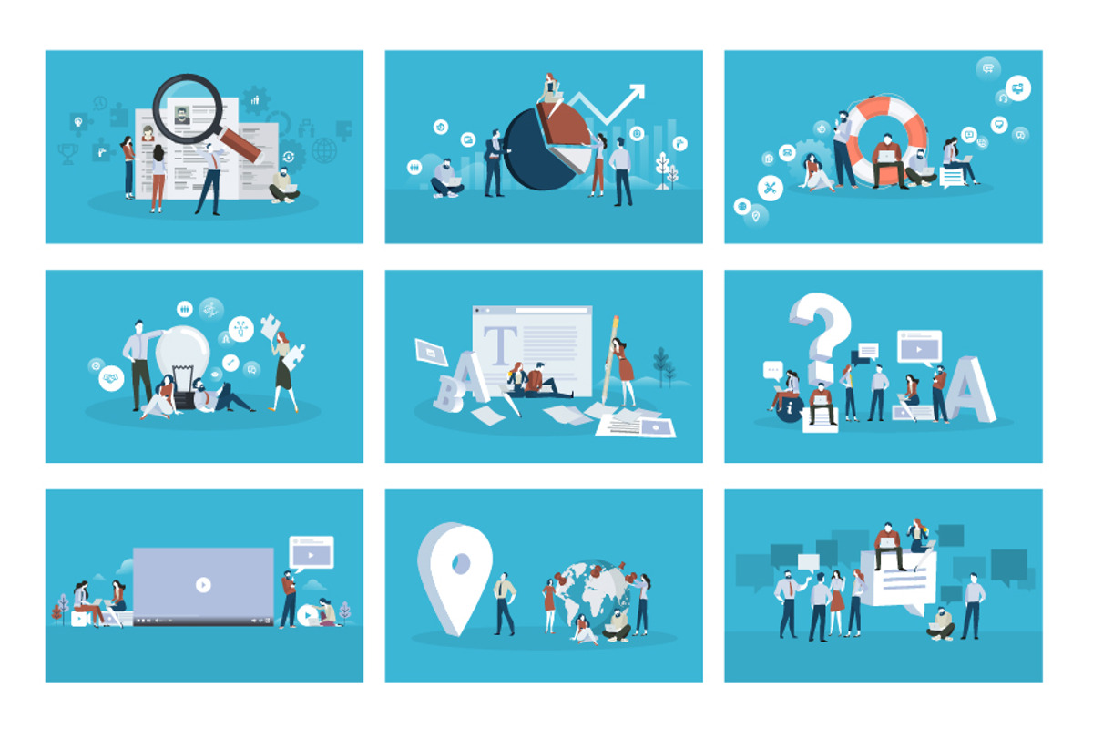 Flat Design Business Illustrations, a Finance Illustration by PureSolution