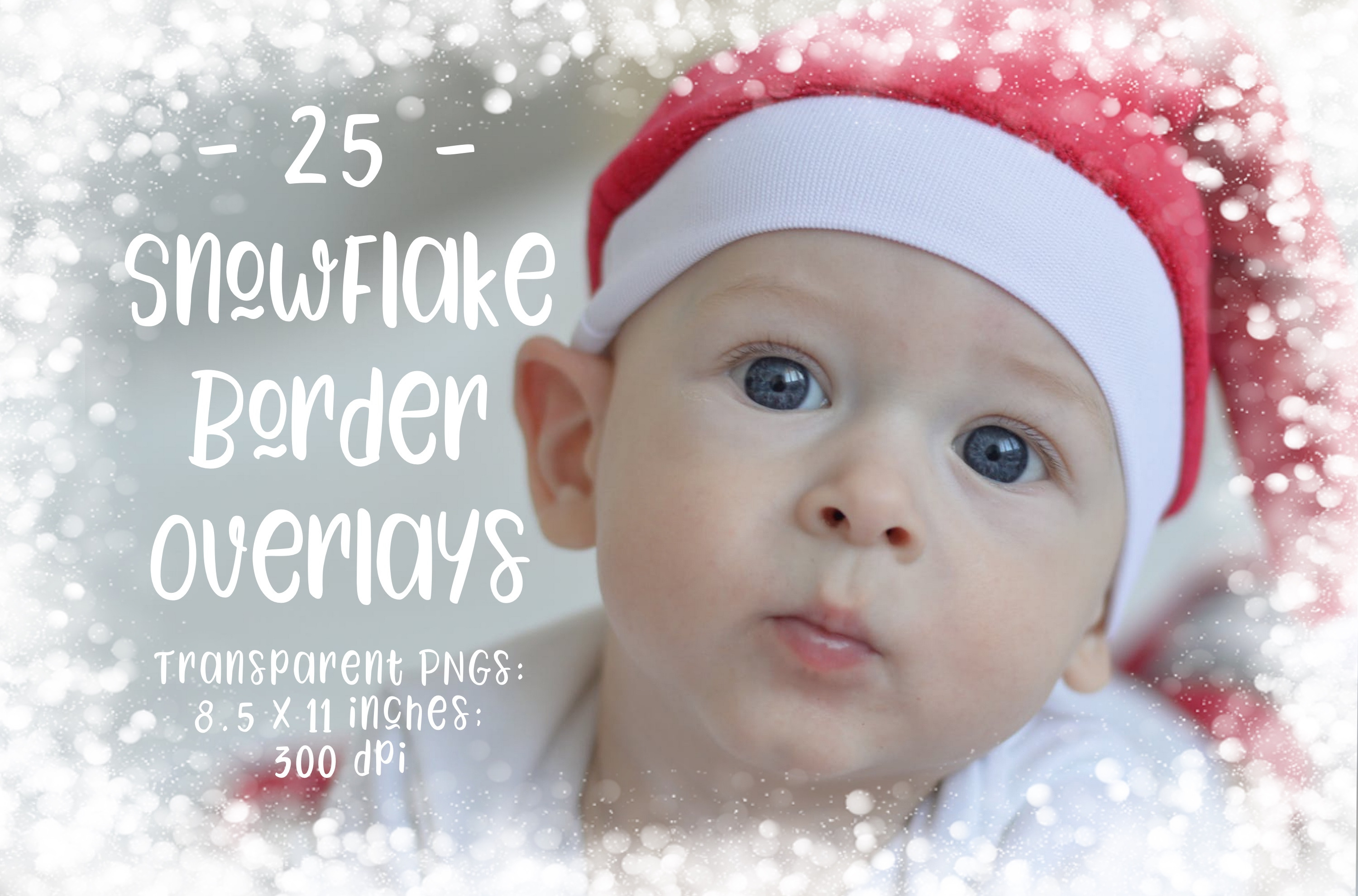 Snowflake border overlays, an Object Graphic by Paper Farms