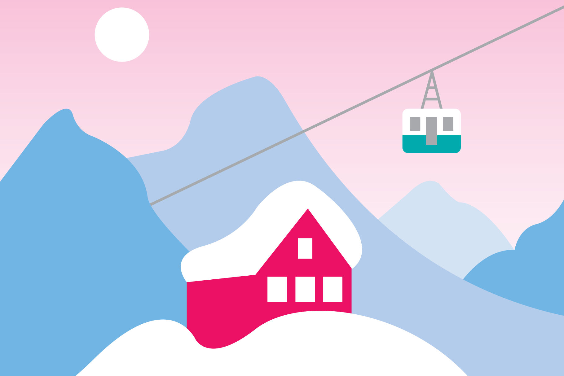 Snow Slopes Vector Illustration, an Illustration by Burder Creative