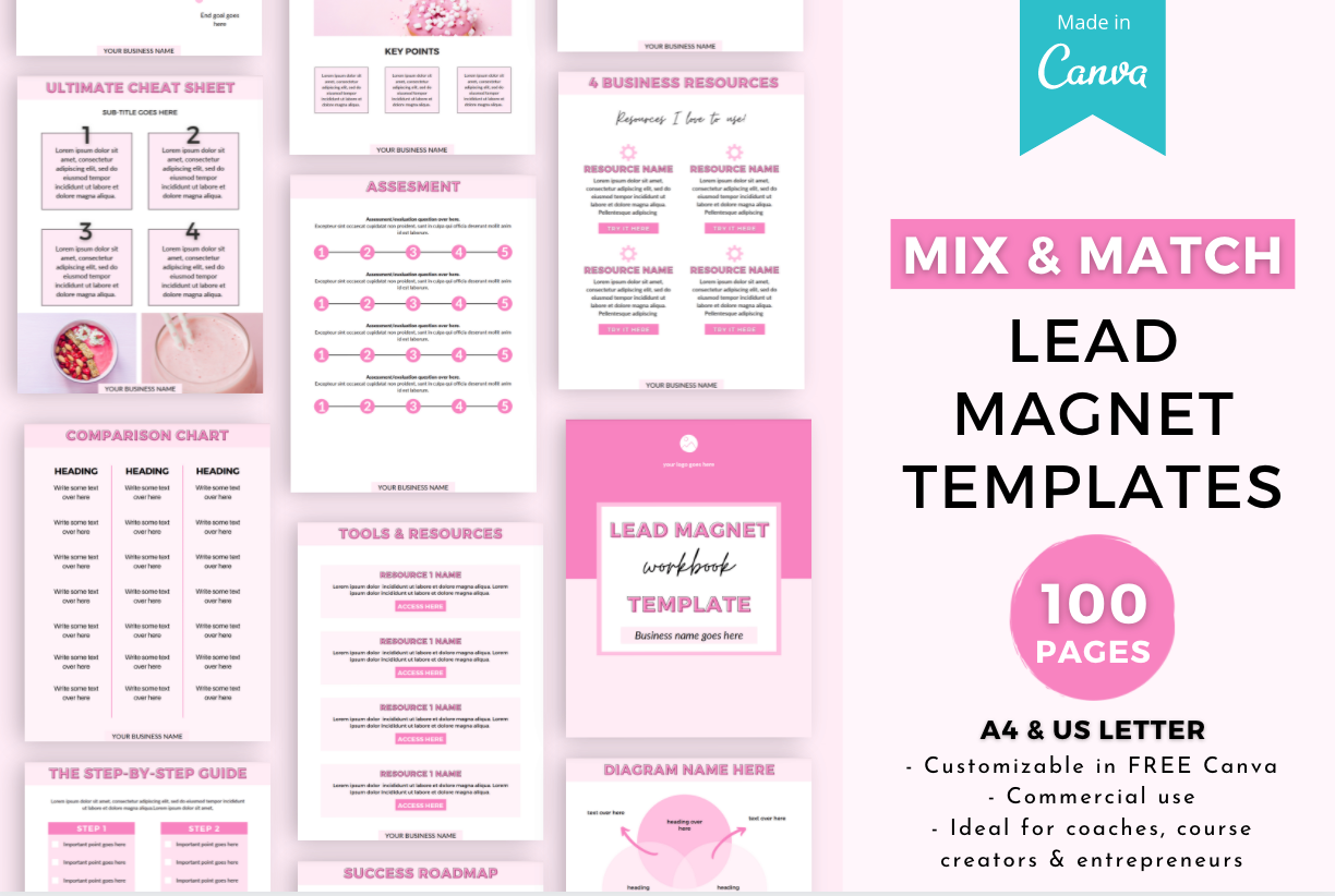 Lead Magnet Template Toolkit Canva, a Marketing Template by Cate Creates
