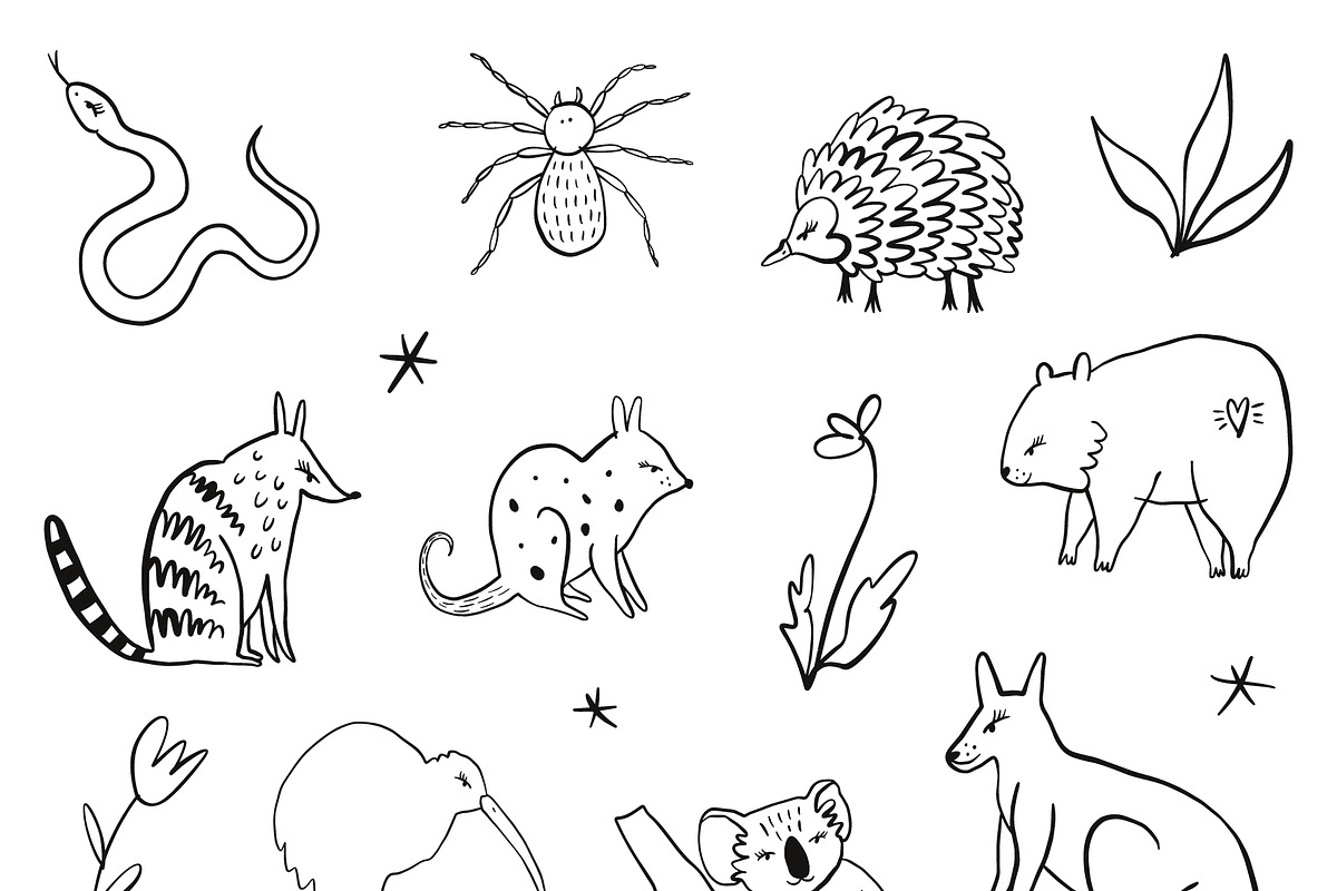 Australian Animals Bundle, an Animal Illustration by Annie Konst