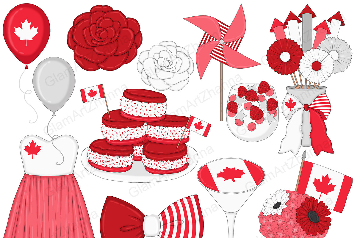 Canada Day Clipart, an Illustration by GlamArtZhanna | Creative Market