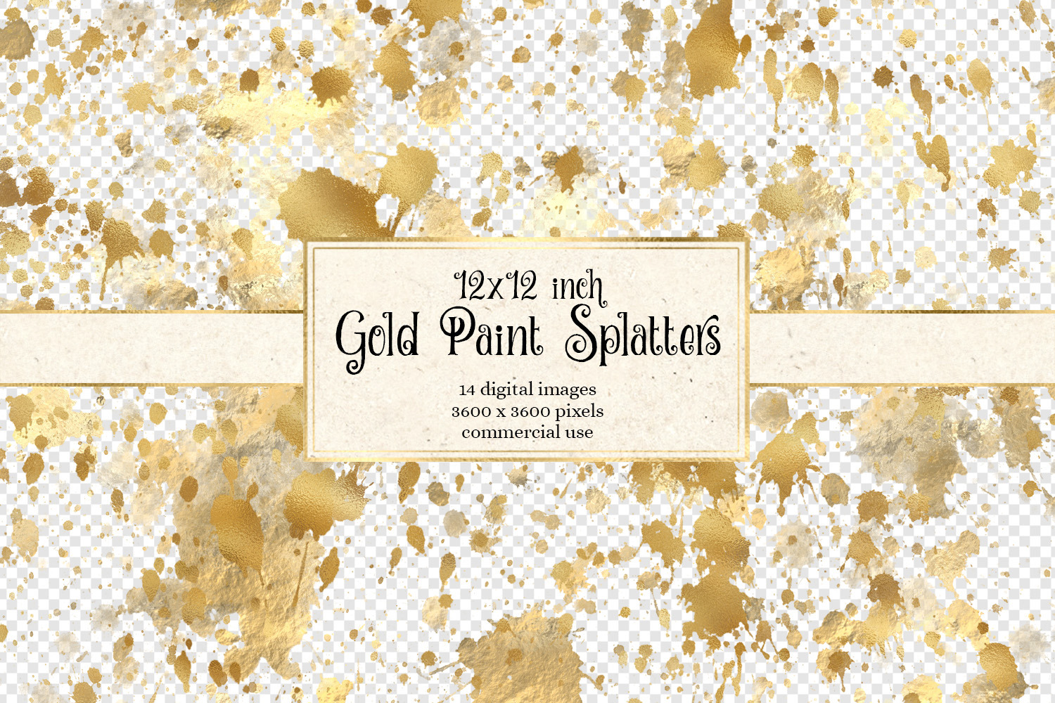 Gold Paint Splatter Overlays, a Texture Graphic by Digital Curio