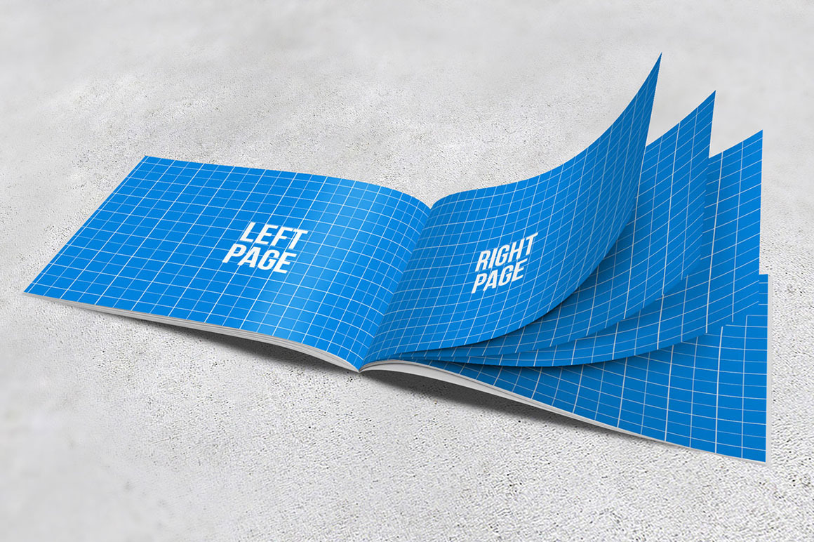 A4 Horizontal Brochure Mockups, a Print Template by Kongkow