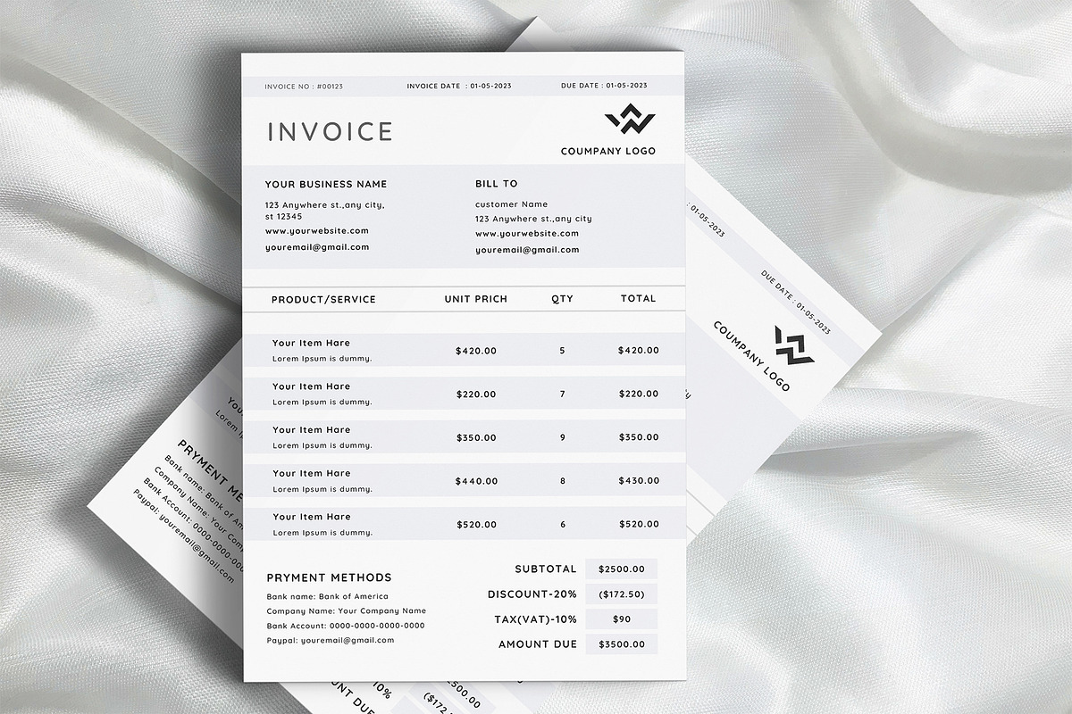 Invoice, a Stationery Template by Design Zone