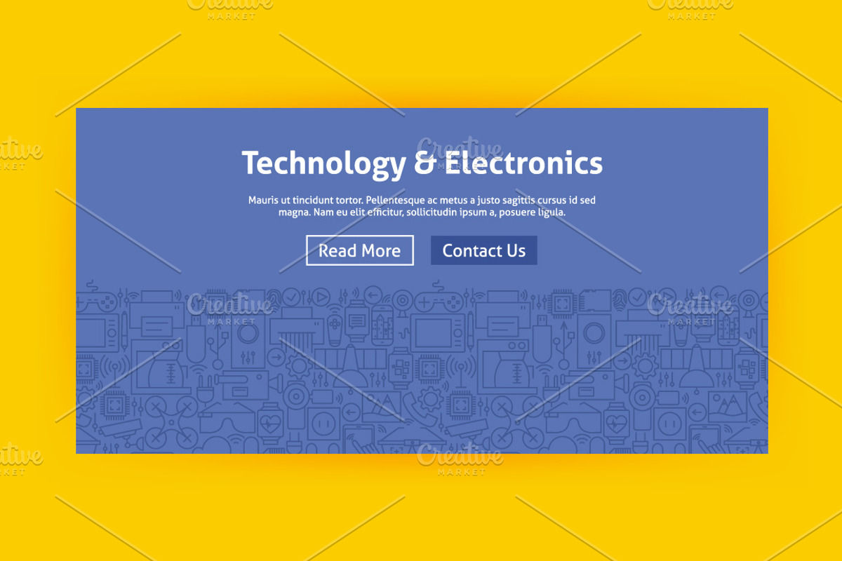 Gadgets & Devices Line Web Banners, a Technology Illustration by Anna_leni