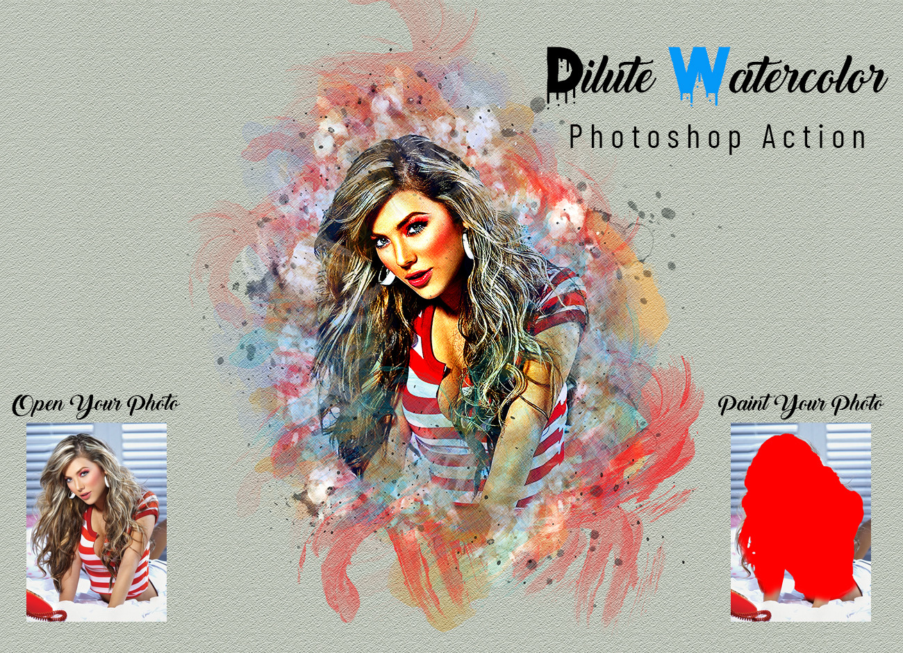 Dilute Watercolor Photoshop Action, an Action Add-On by Studio Retouch