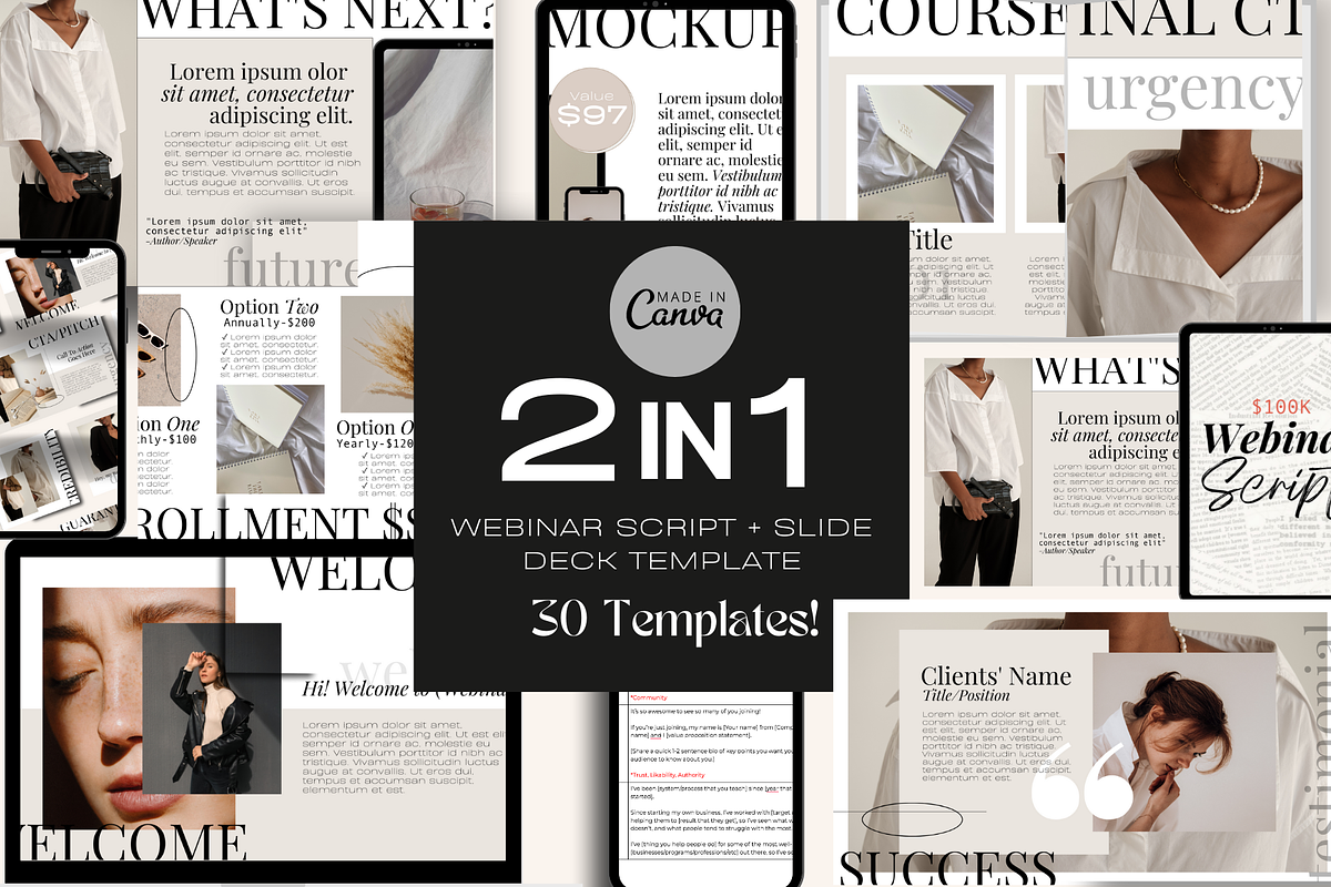 $100K Webinar Script + Slide Deck Template | Creative Market