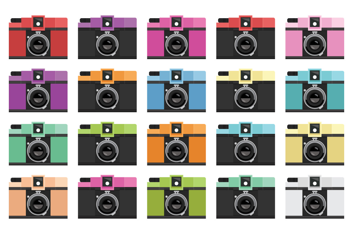 Retro Camera Clip Art Set, an Illustration by Running With Foxes