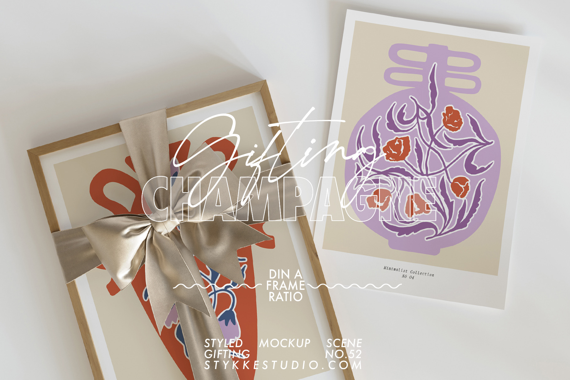 Wrapped Frame Mockup | Gift Mockup, a Household Mockup by Stykke Studio
