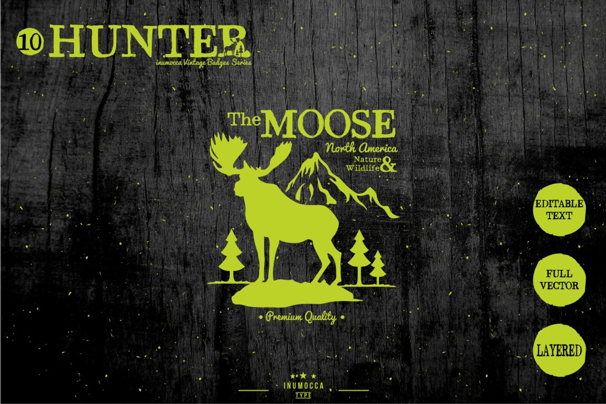 Hunter Vintage badge (EDITABLE TEXT), a Branding & Logo Template by ...