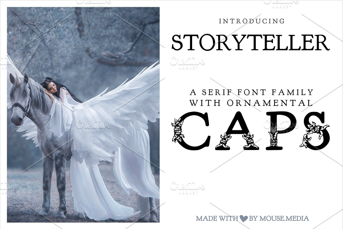 Storyteller Serif Font w Pretty Caps, a Serif Font by Storyteller Design