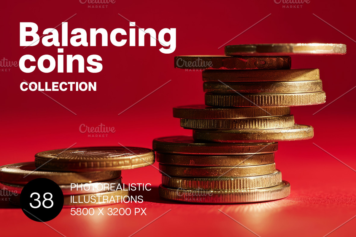 Balancing coins. Collection, a Business Photo by Handmadefont ...