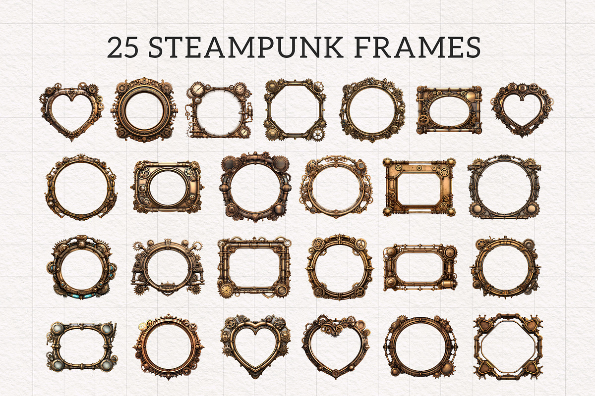Steampunk Mega Bundle, an Object Illustration by PaintPixelCo