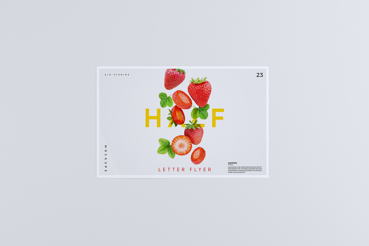 Half Letter Flyer Mockup, a Print Template by AlkStudio