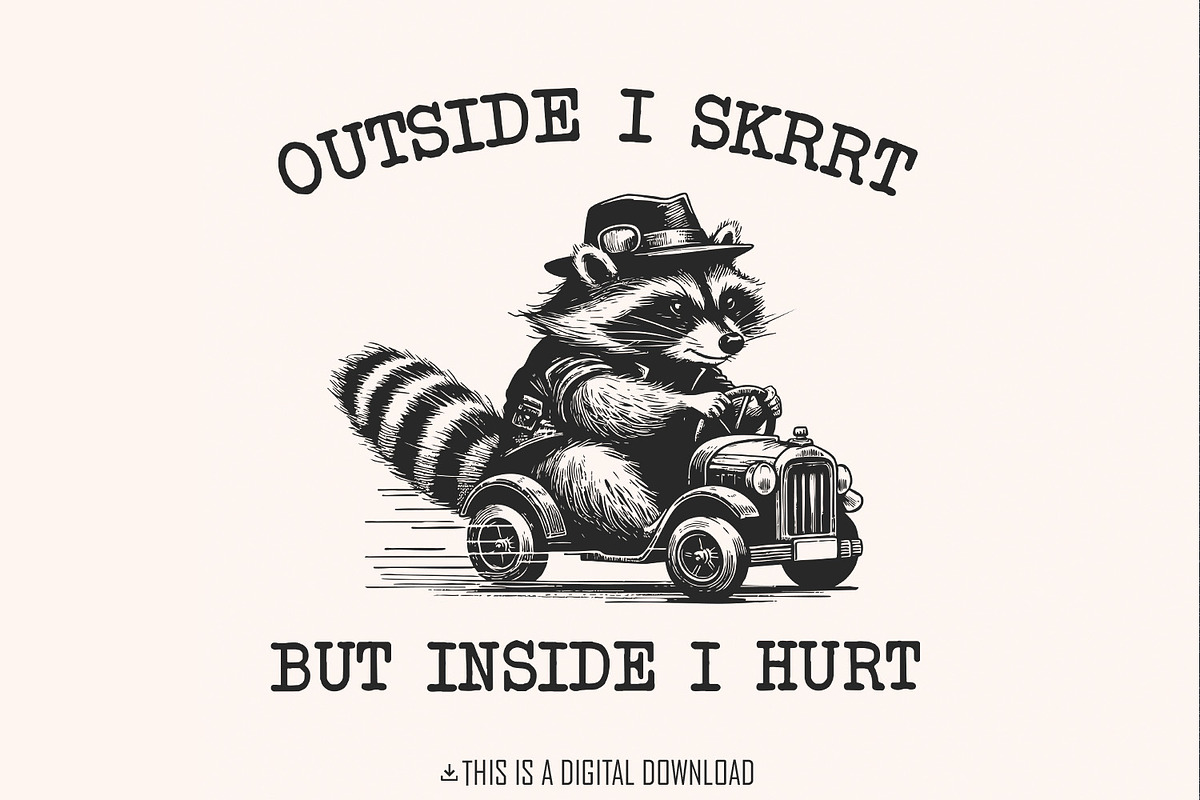 Outside I Skrrt But Inside I Hurt, an Illustration by SharpMarketplace