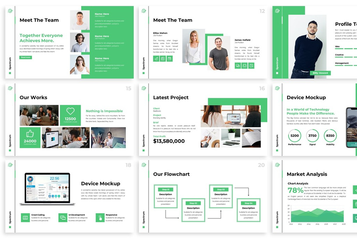 Spectrum - Corporate Powerpoint, a Presentation Template by SlideFactory
