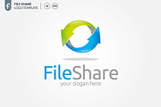 File Share Logo, a Branding & Logo Template by ft.studio