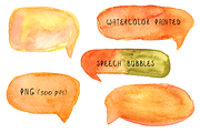 Watercolor painted speech bubbles, a Templates & Theme by mcherevan