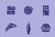 20 fast food simple icons, an Icon by Palau