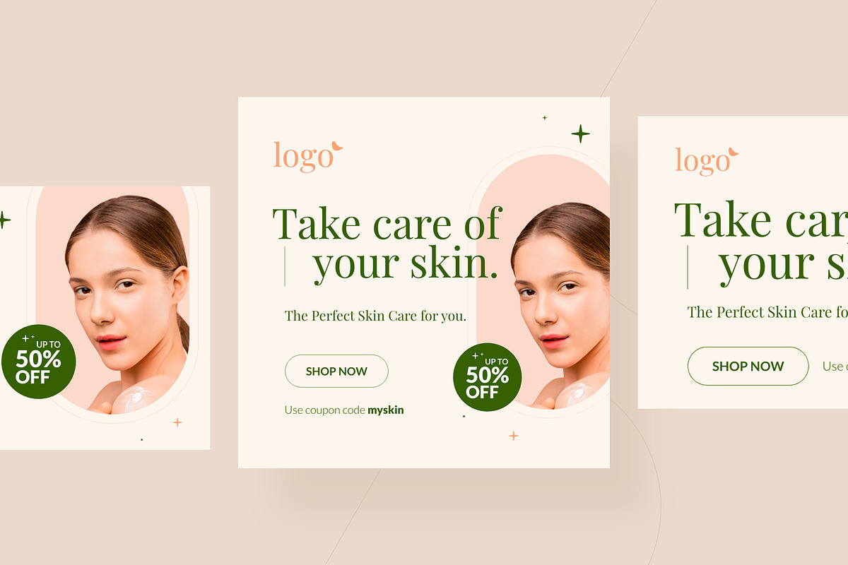 Skin Care Web Ad Banners
