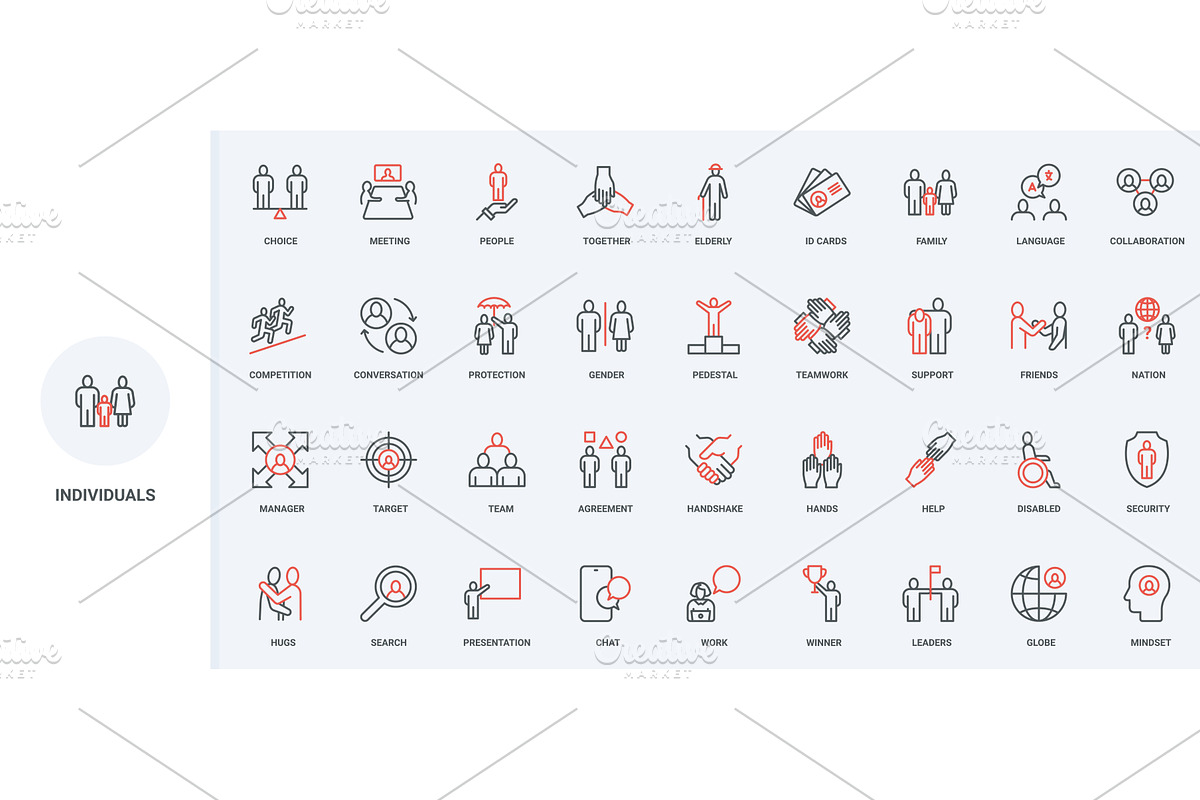 People community individual icons, an Object Illustration by Lemberg Vector