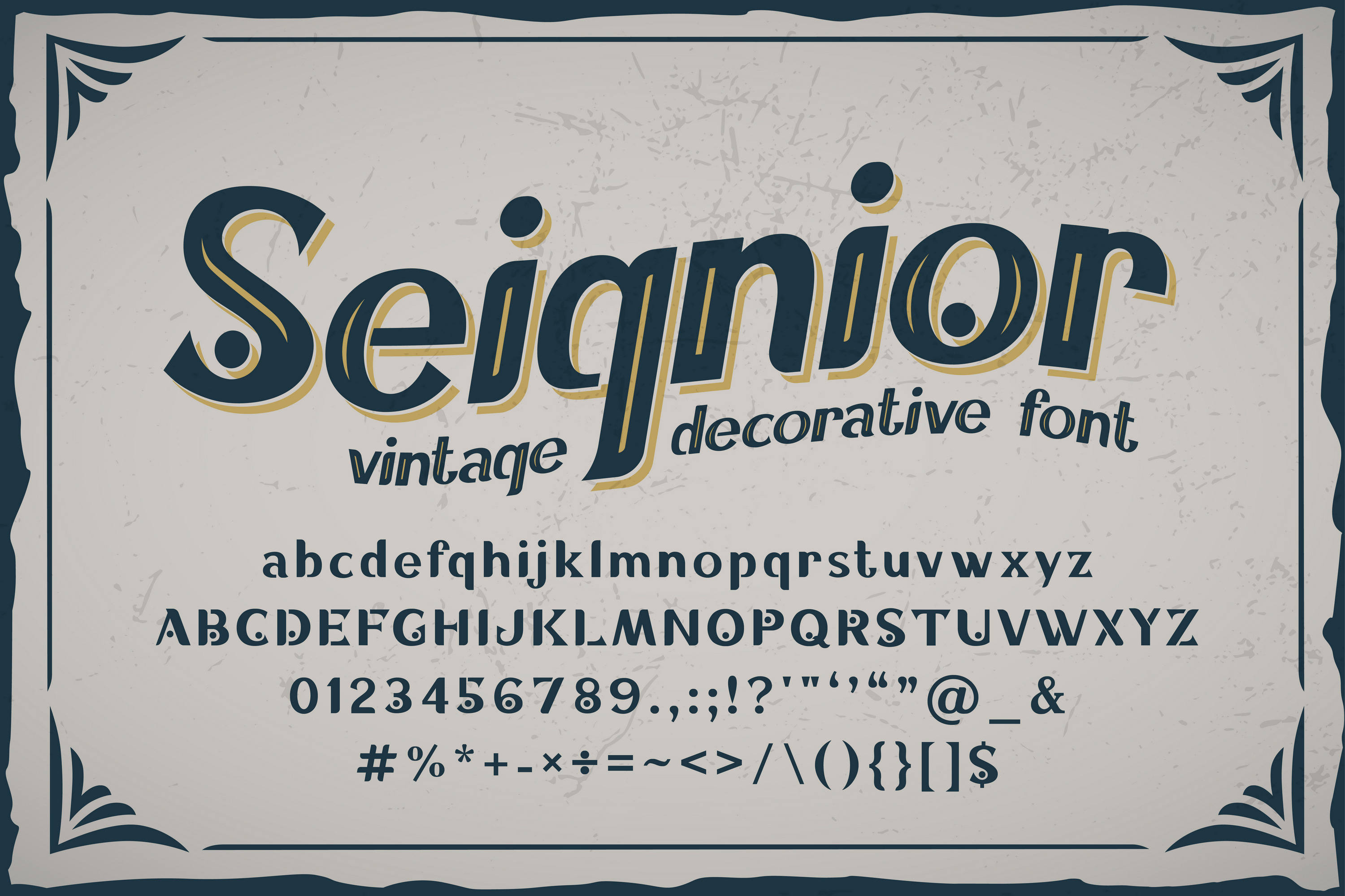 Seignior - vintage font, a Slab Serif Font by Fractal fonts & graphics