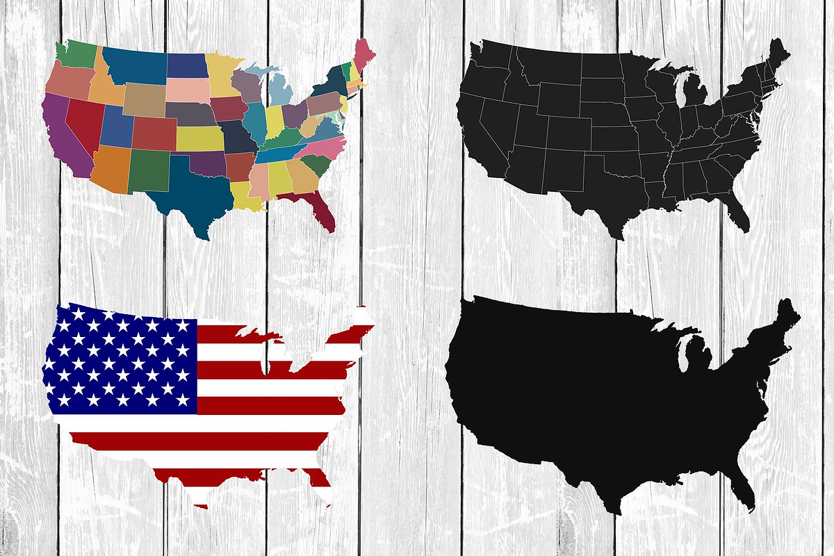 USA Map 4th July SVG Elements Bundle, an Illustration by DESIGNAVO