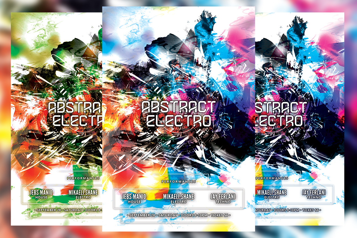 Abstract Electro Flyer, a Flyer Template by KiraYamato Design Studio