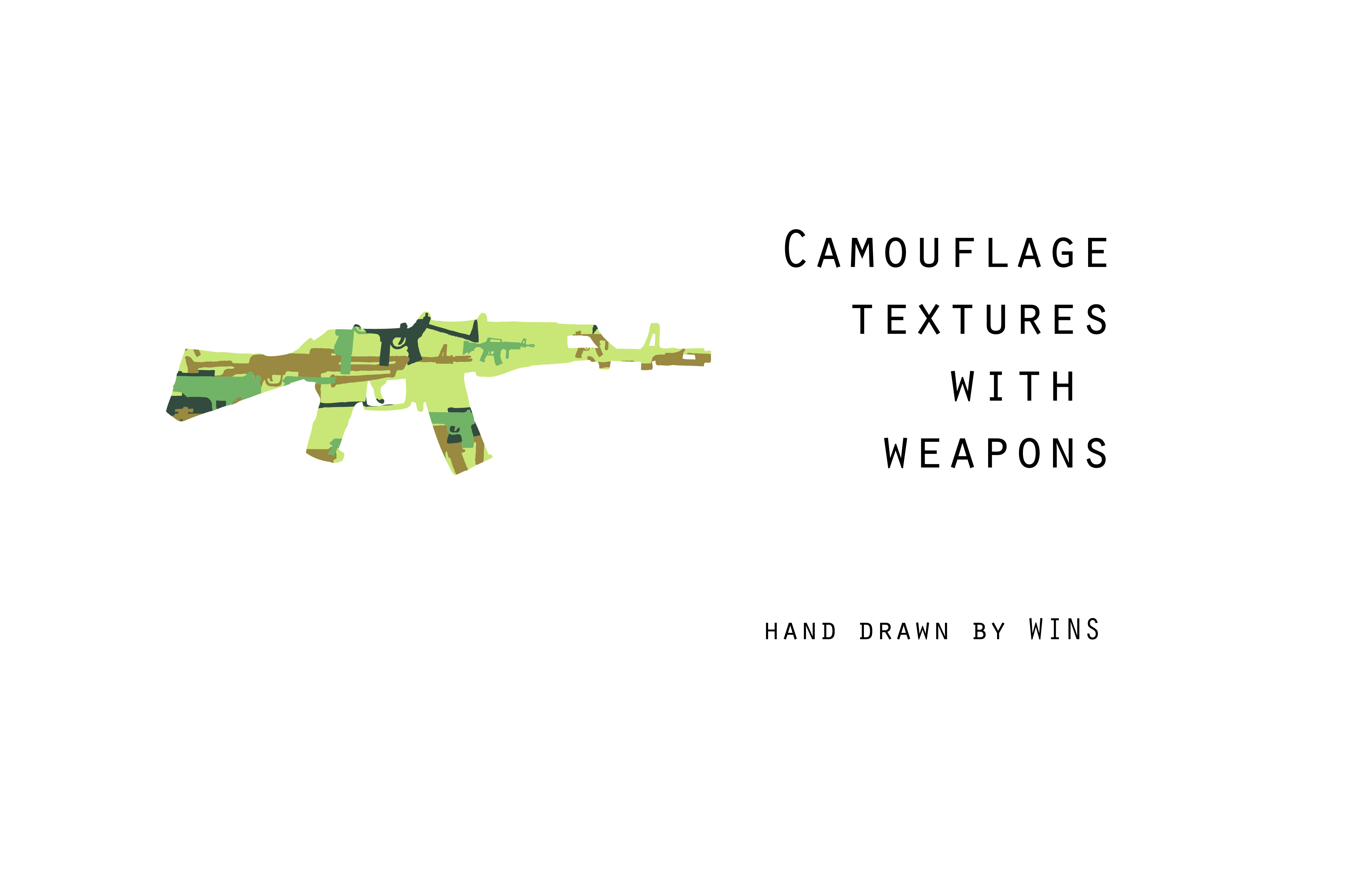 Six Camouflage Textures with weapons, a Texture Graphic by WINS Doodle shop