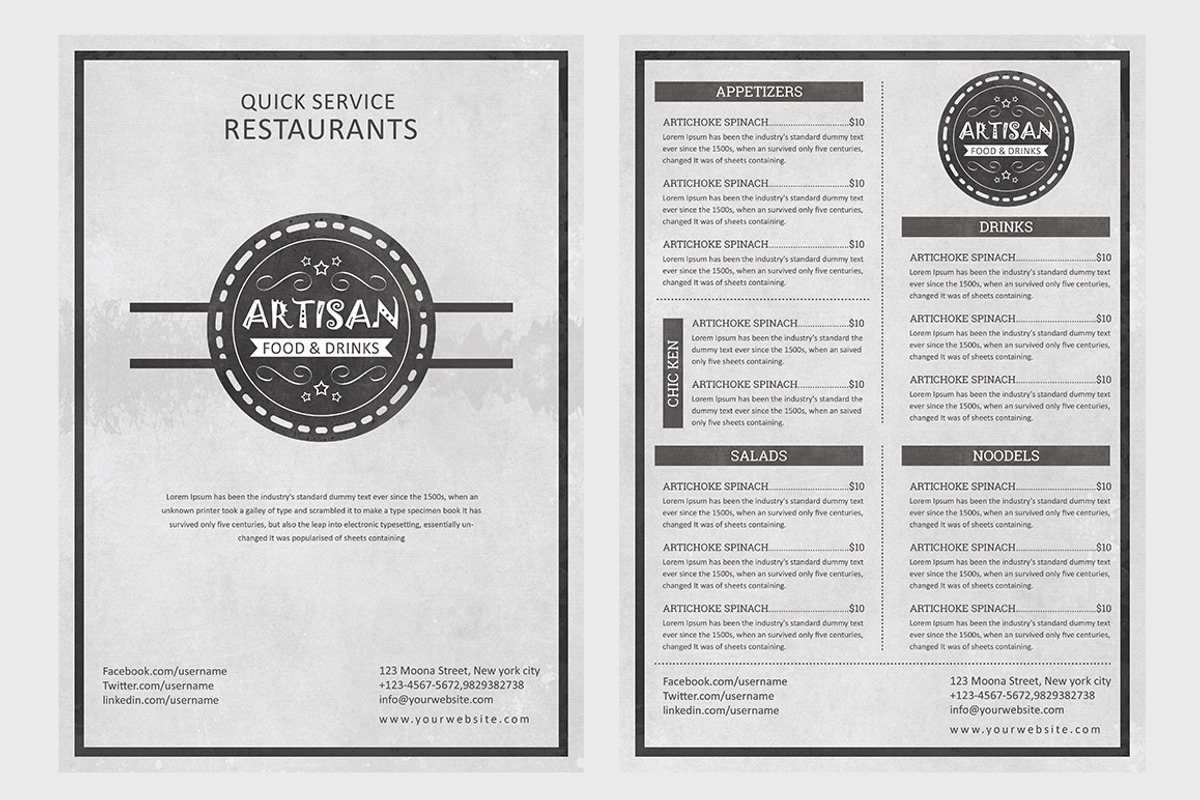 Simple Food Menu, a Flyer Template by Creative designer