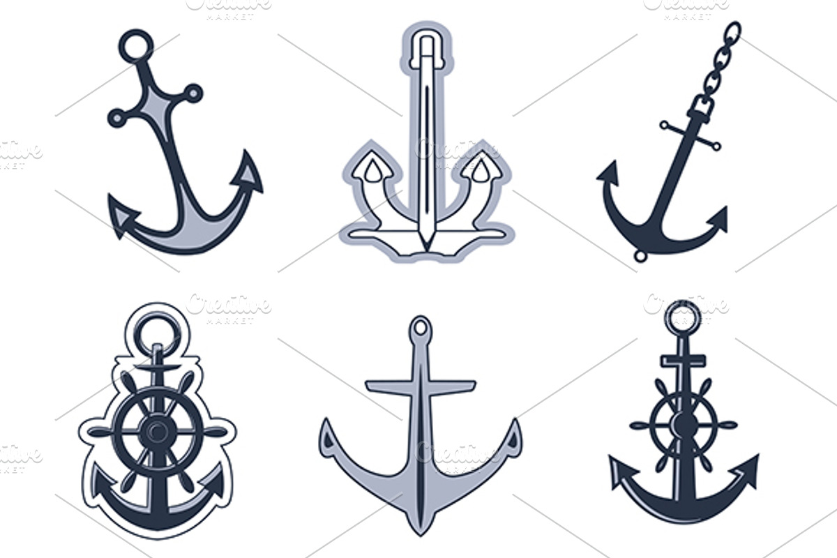 Set of anchor symbols, a Graphic by Vector Tradition