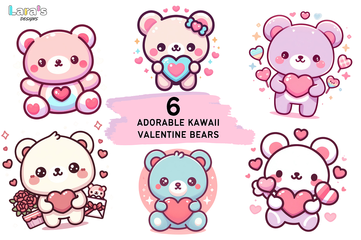 Kawaii Valentine Clipart Bundle