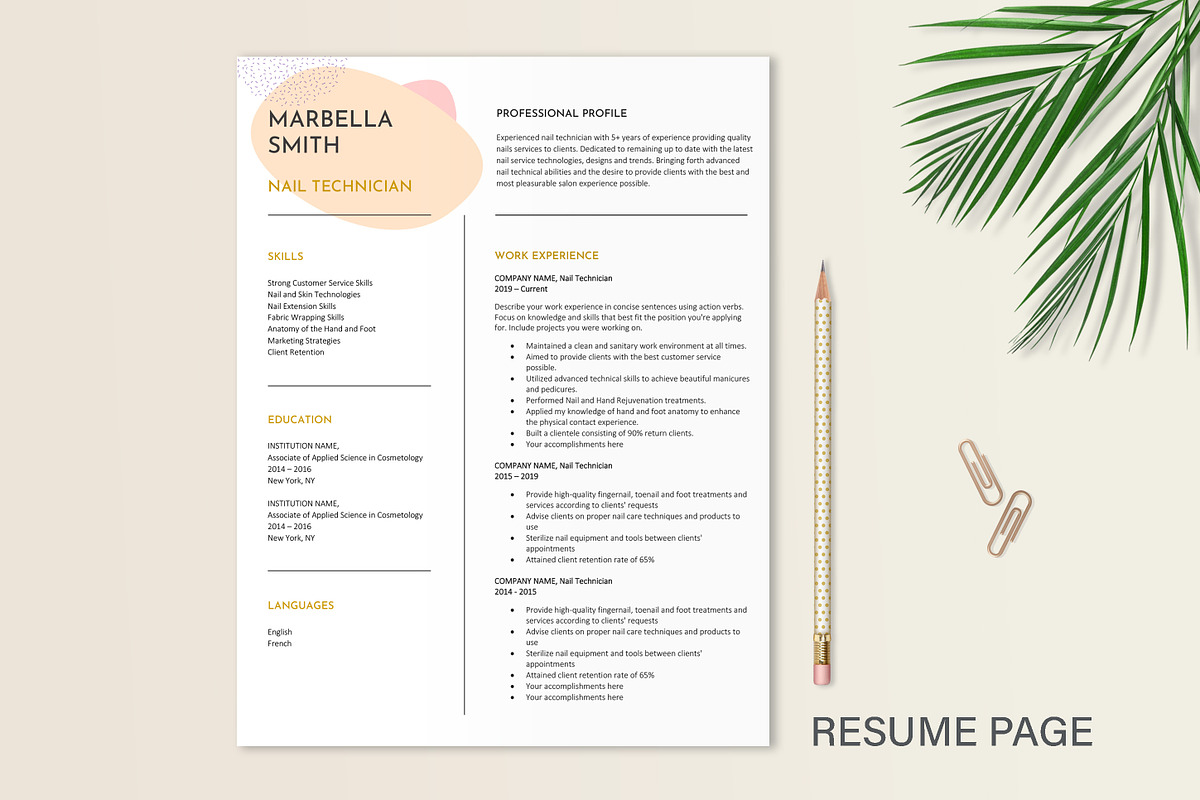 nail Technician Resume Portfolio, a Resume Template by Stanin Studio
