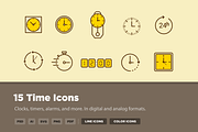 15 Time Icons, an Icon by Creative VIP | Creative Market
