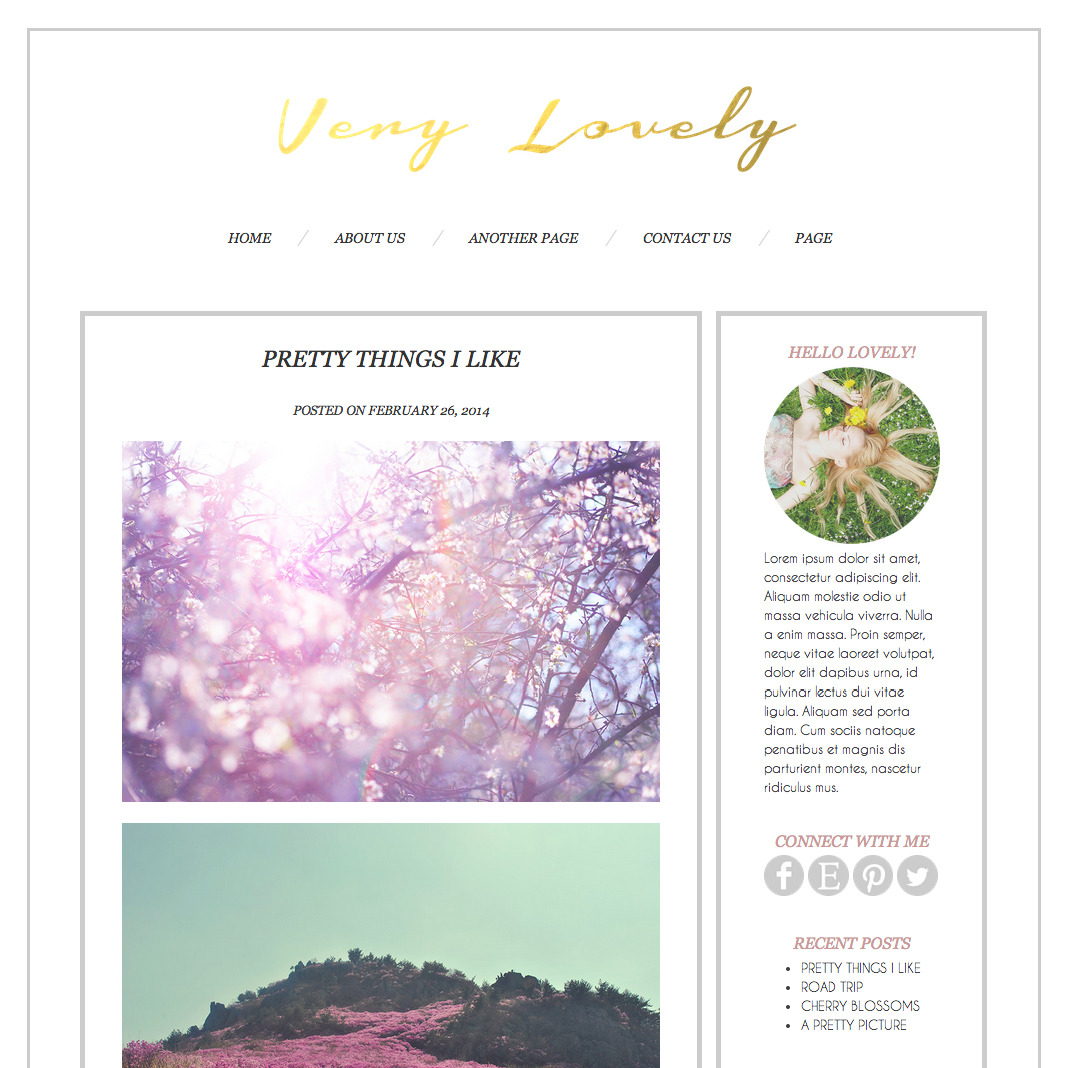 Very Lovely Wordpress Blog Theme, a WordPress Template by Pounce Design