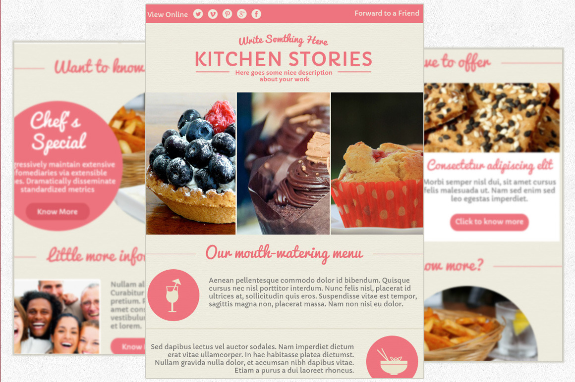 Muffin-Elegant Email Newsletter PSD, a Marketing Template by Made by Mancie