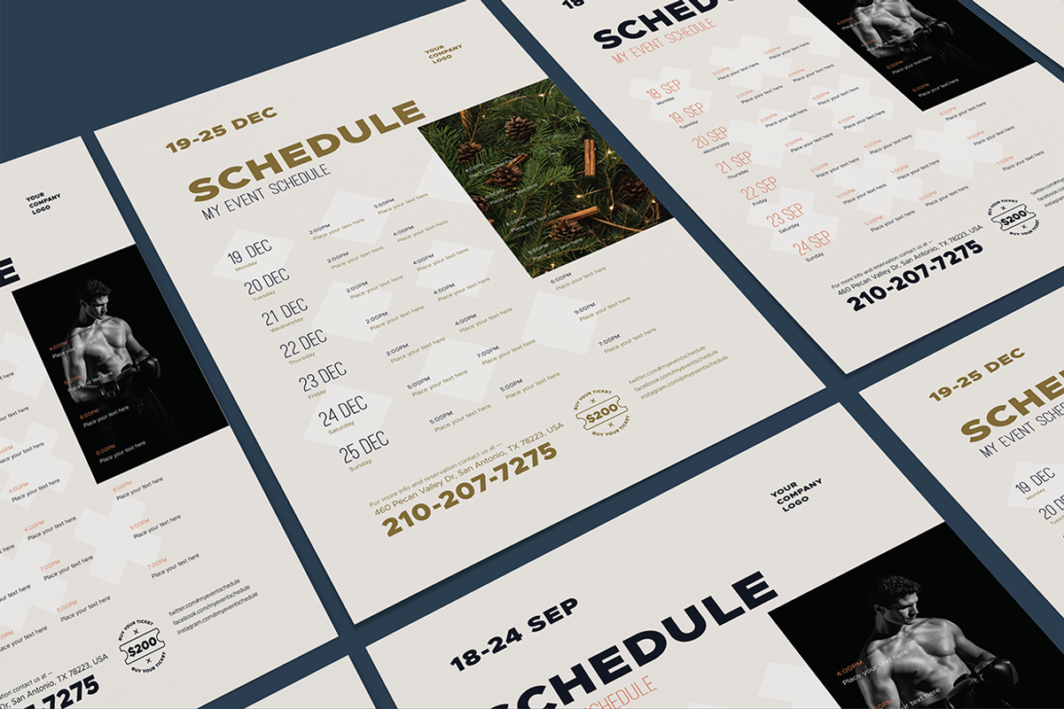 Schedule Event Poster Template, vol2, a Flyer Template by EDT.Graphics