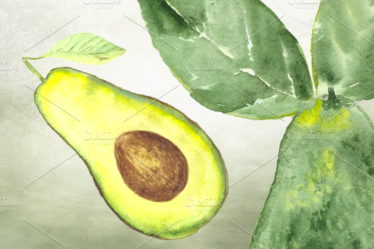 10 Watercolor Avocado Clip Art Set, an Object Graphic by Tati Bordiu