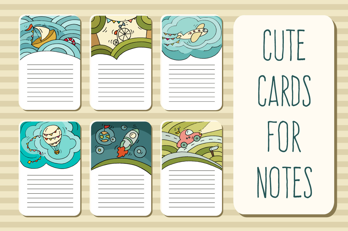 Printable cards for notes, a Card Template by Sapunkele