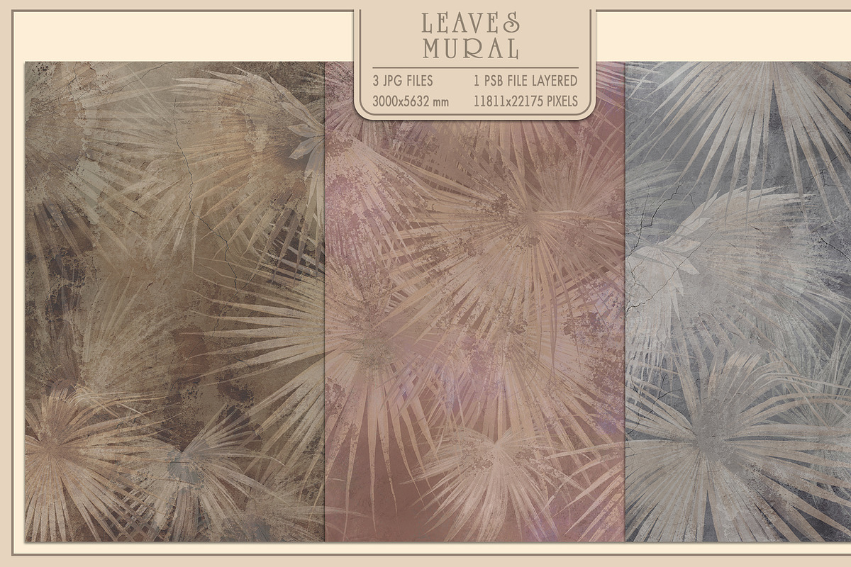 Fresco collection "Leaves mural"