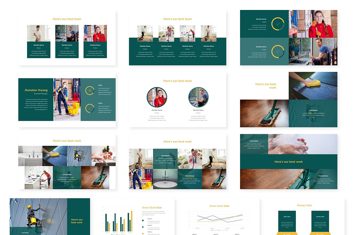 Cleaning Services Powerpoint Templat, a Presentation Template by AQR Studio