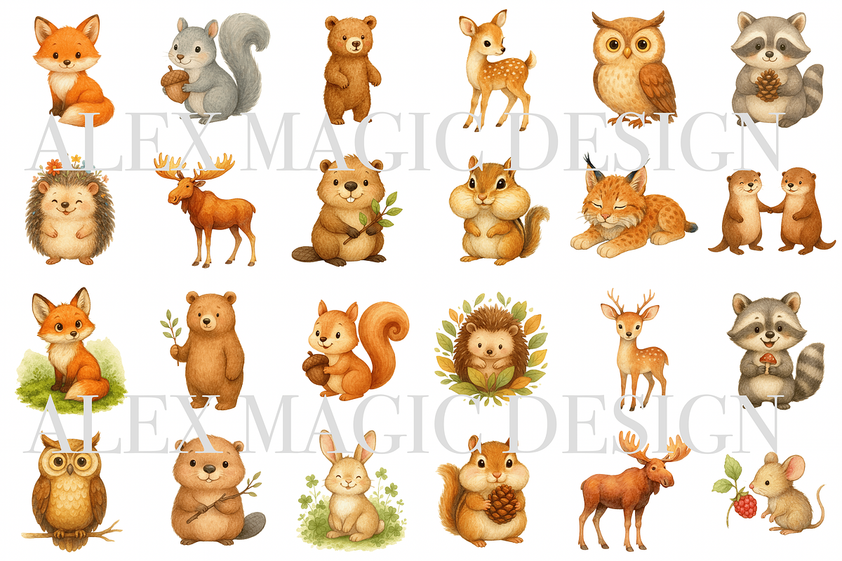 Forest Animals Clipart Set