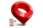 Red Map pointer icon, an Object Graphic by Sunny