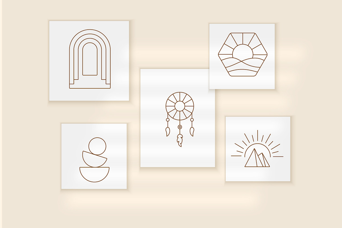 Boho logo design elements - vector, a Branding & Logo Template by GapArt