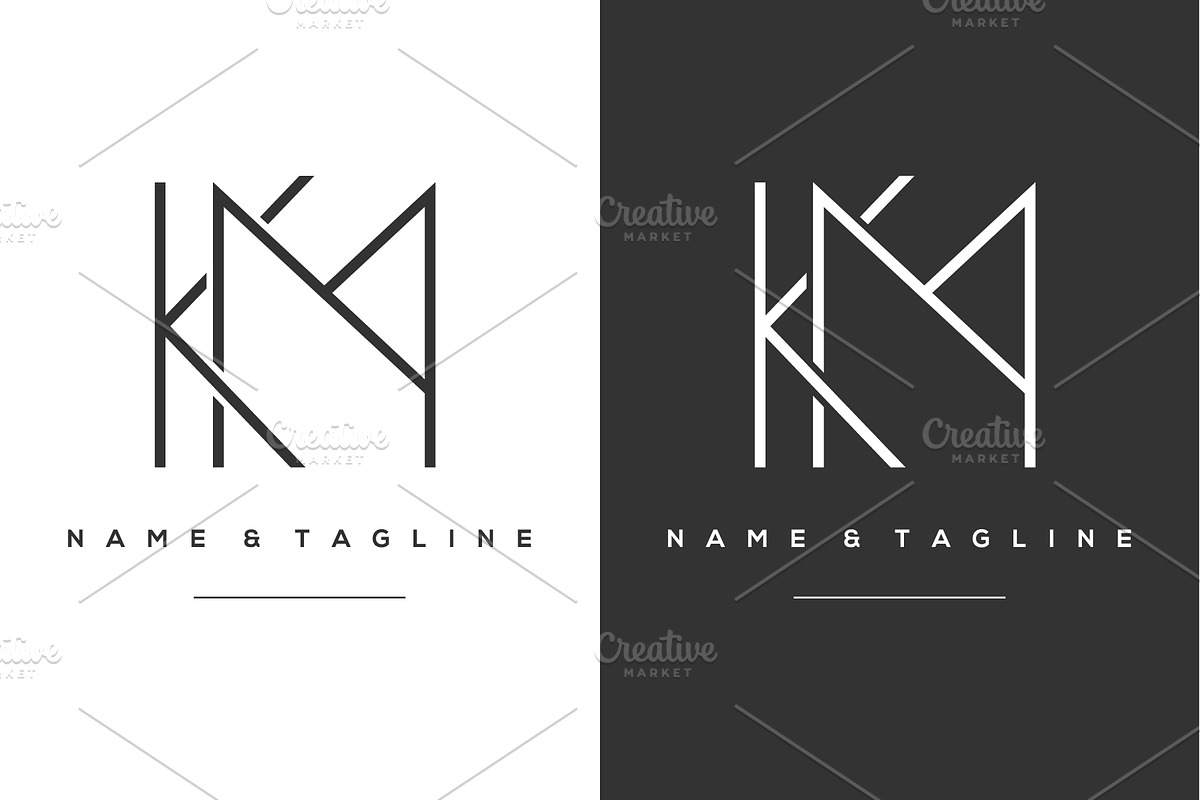 Monogram icon logo KM, a Branding & Logo Template by idesign_4u