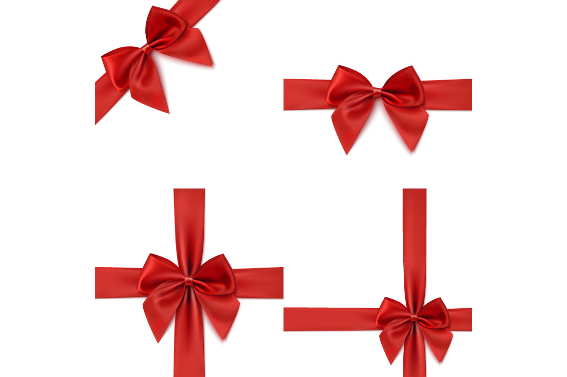 Set of red bow templates. | Decorative Illustrations ~ Creative Market