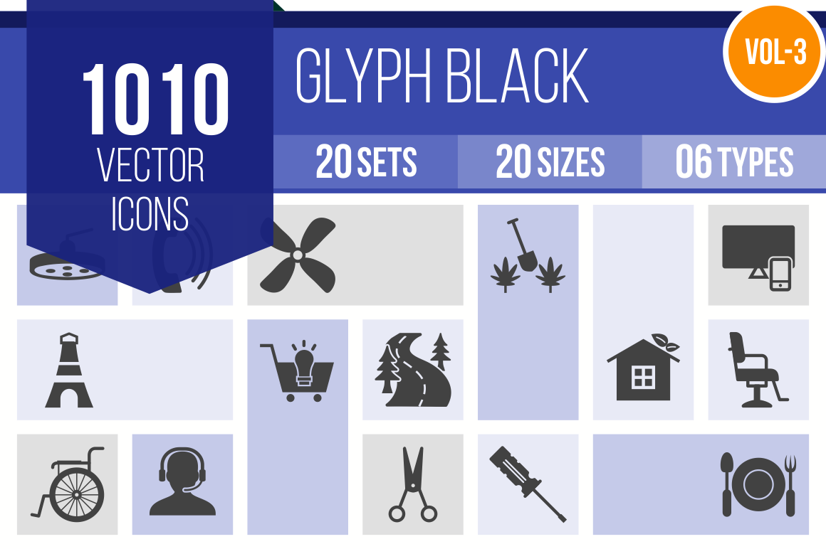 1010 Glyph Icons (V3), an Icon by IconBunny