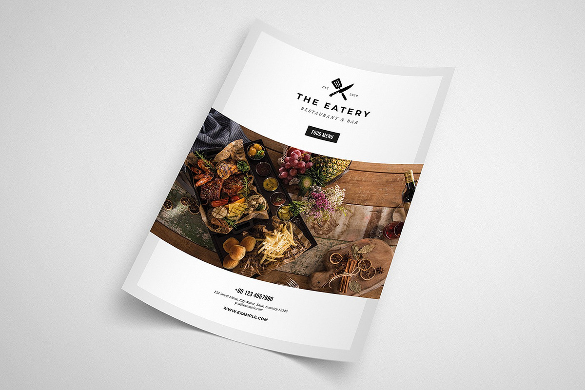 Minimal Food Restaurant Menu, a Flyer Template by Medialoot